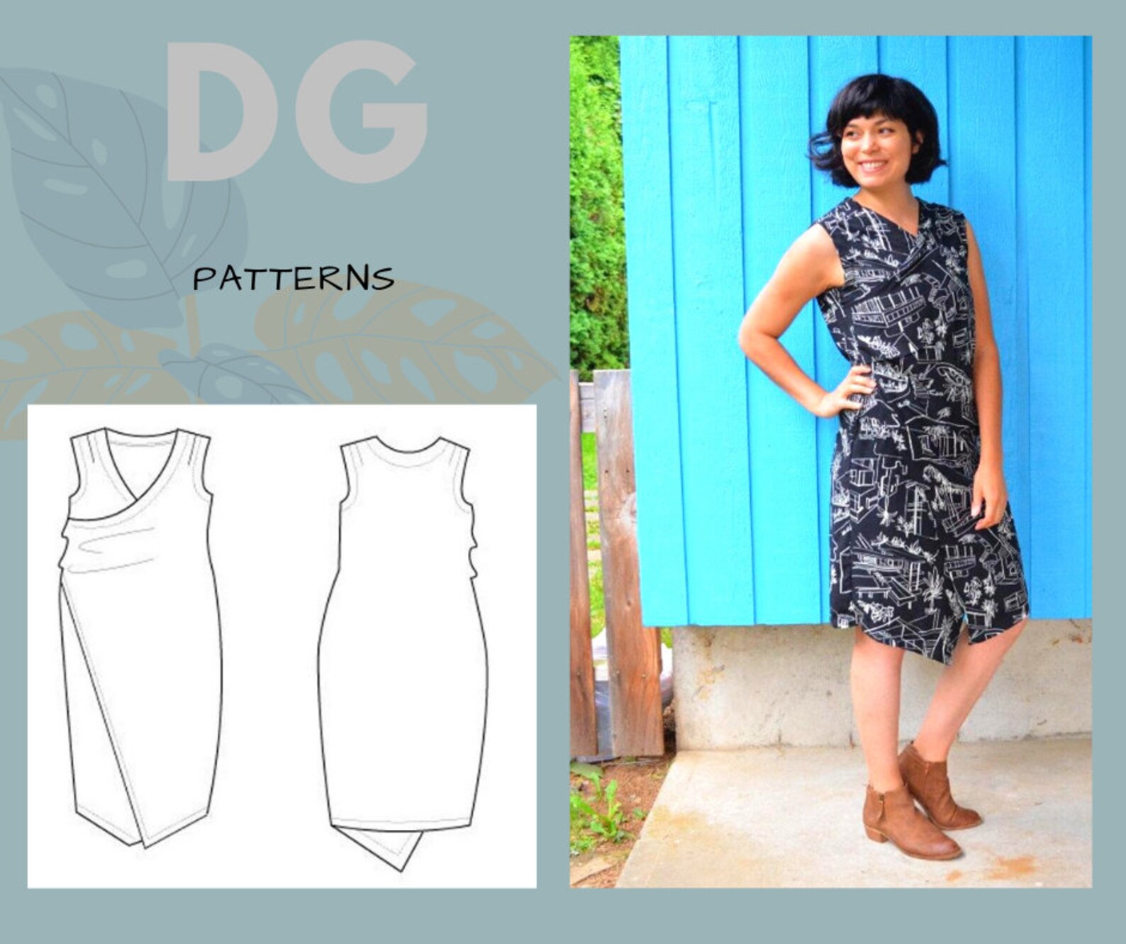 Garbo Dress for WOMEN PDF Sewing Pattern and Sewing Tutorial - Etsy