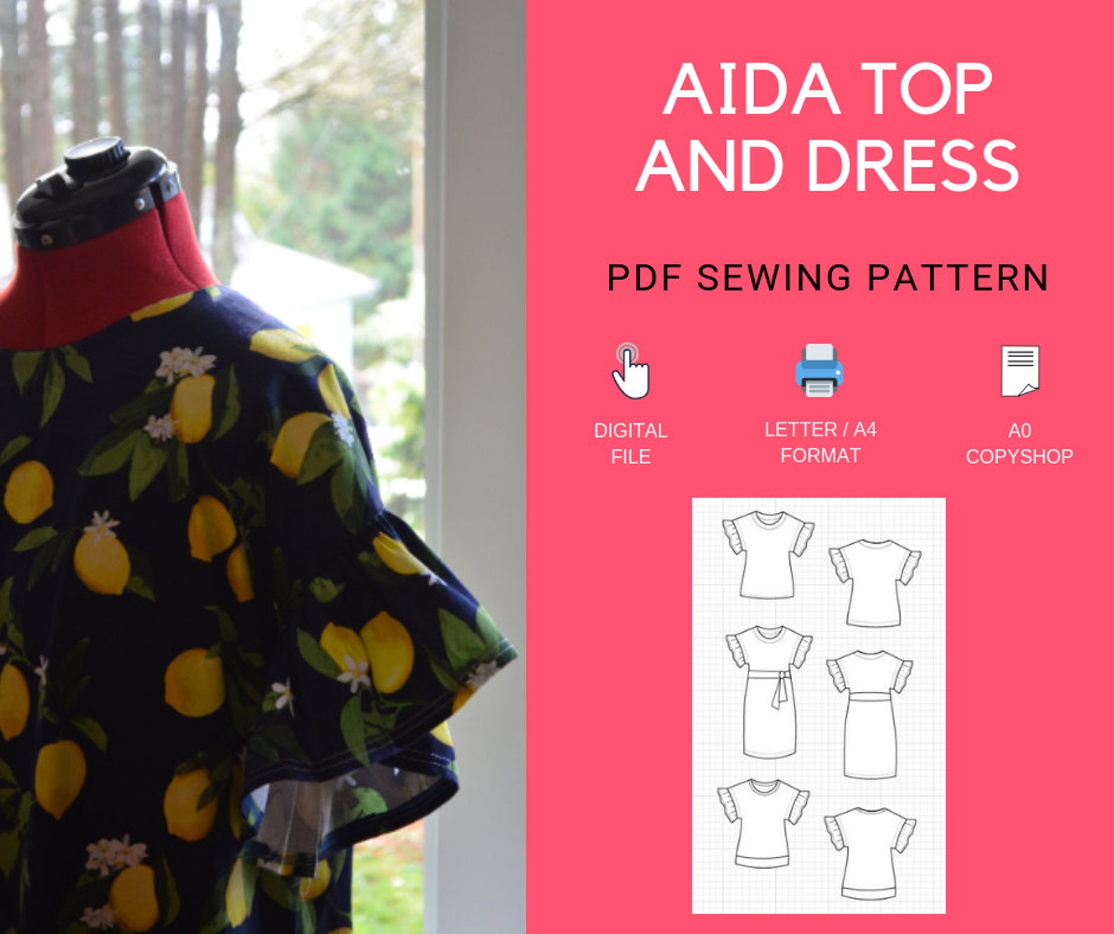 The Aida Top and Dress Pattern - Etsy Canada
