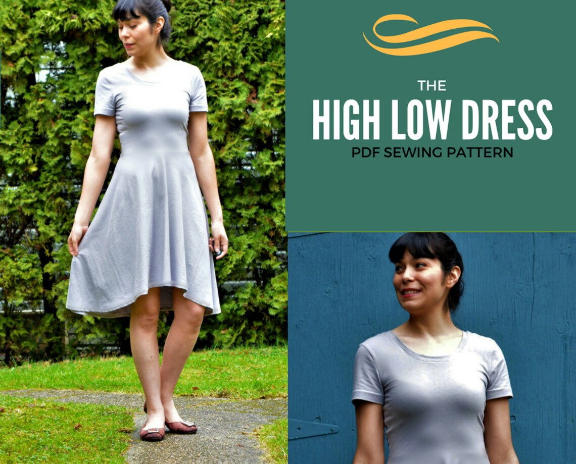 High Low Skater Dress PDF Printable Sewing Pattern and Step by | Etsy UK