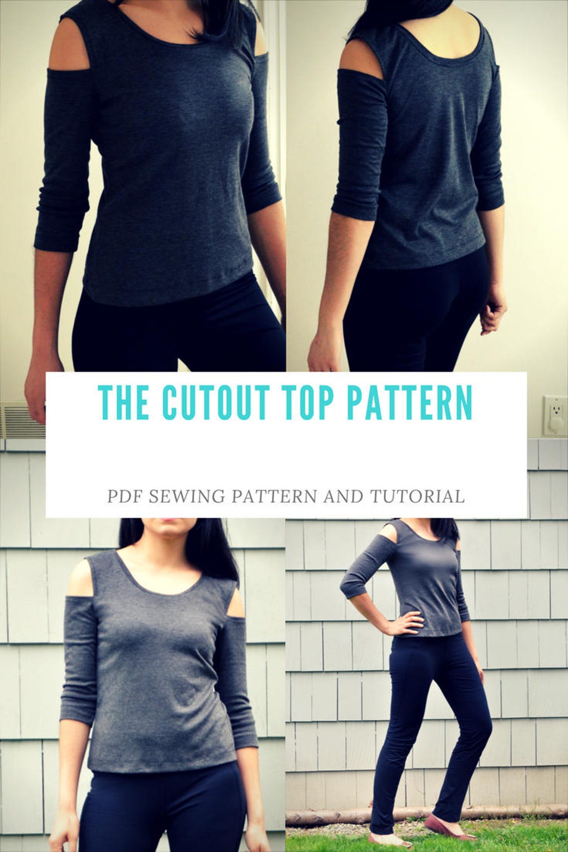 The Cold Shoulder Knit Top PDF Printable Sewing Pattern and Sewing ...