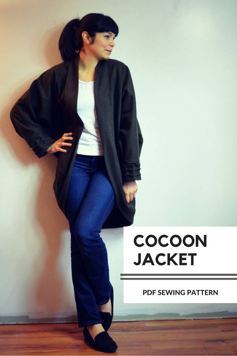 Cocoon Jacket PDF Sewing Pattern and Tutorial With Sizes From - Etsy ...