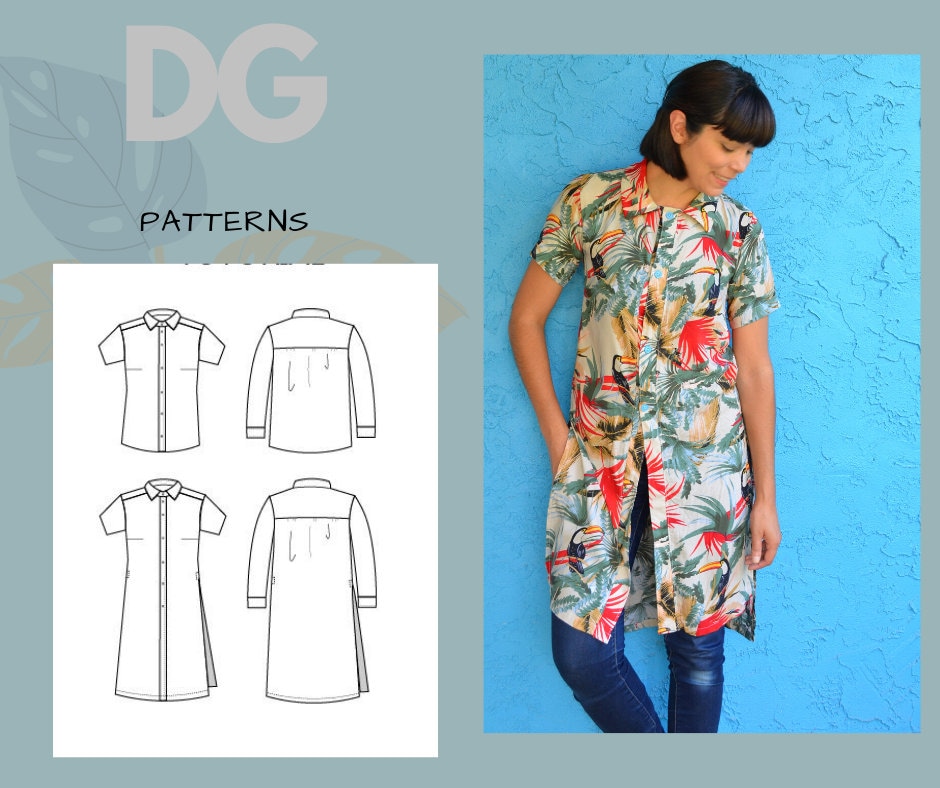 Magnolia Tunic and Shirt PDF Sewing Pattern for Women - Etsy Canada