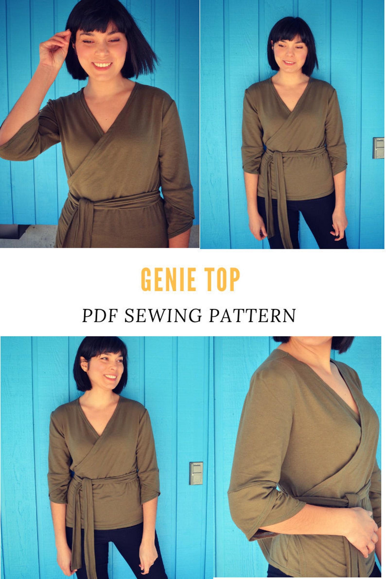 Genie Knit Top Printable Sewing Pattern and Pdf Sewing | Etsy