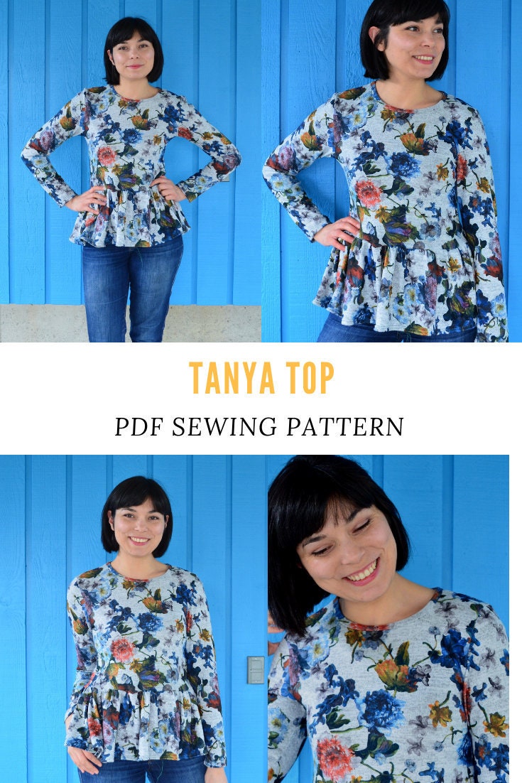 The Tanya Top PDF Sewing Pattern and Sewing Tutorial Available - Etsy ...