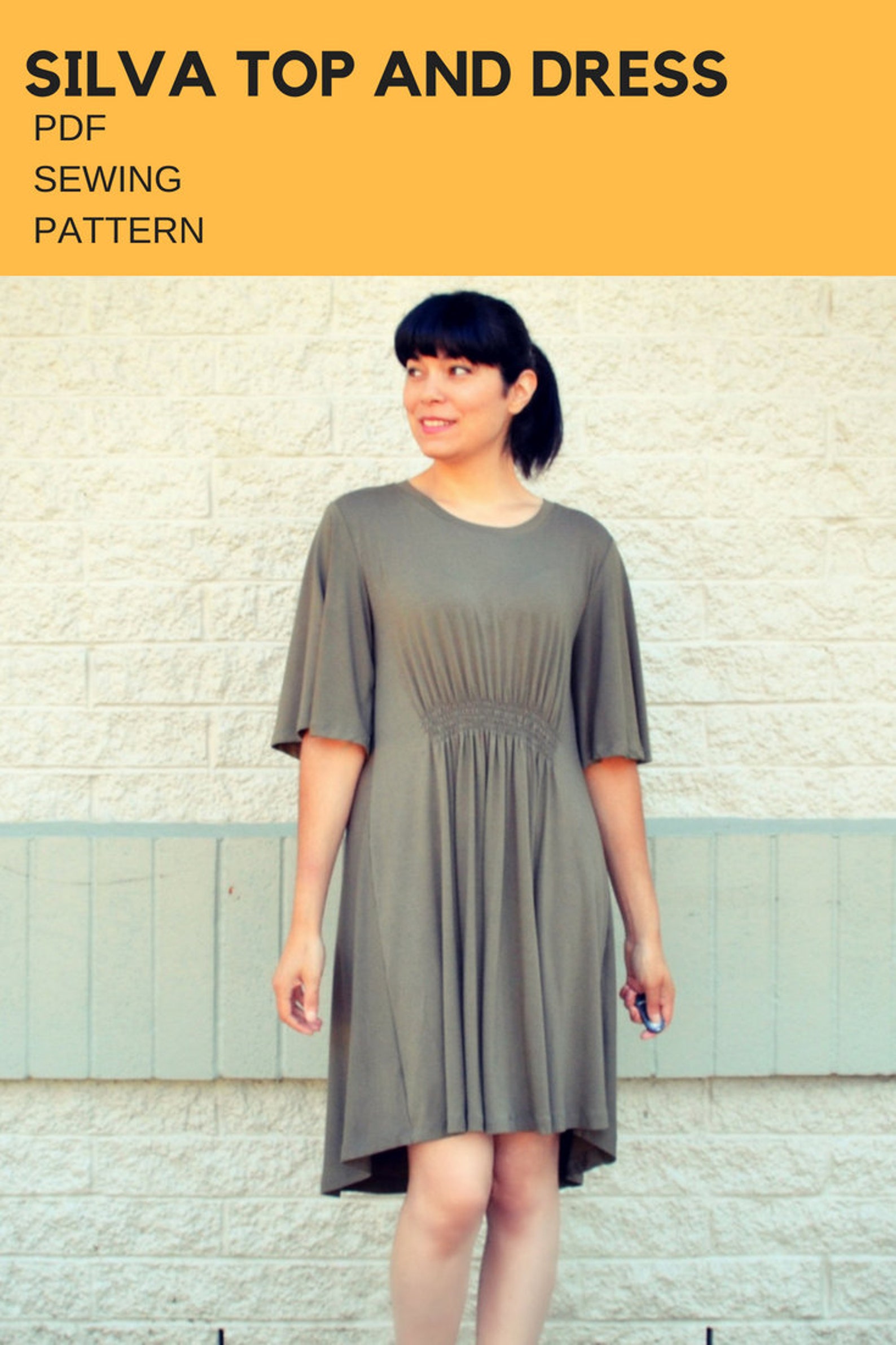 The Silva Top and Dress PDF Sewing Pattern and Tutorial for Women. Knit ...