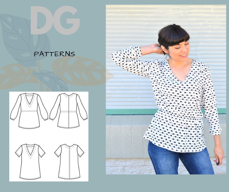 Chris TOP PDF Sewing Pattern and Sewing Tutorial - Etsy
