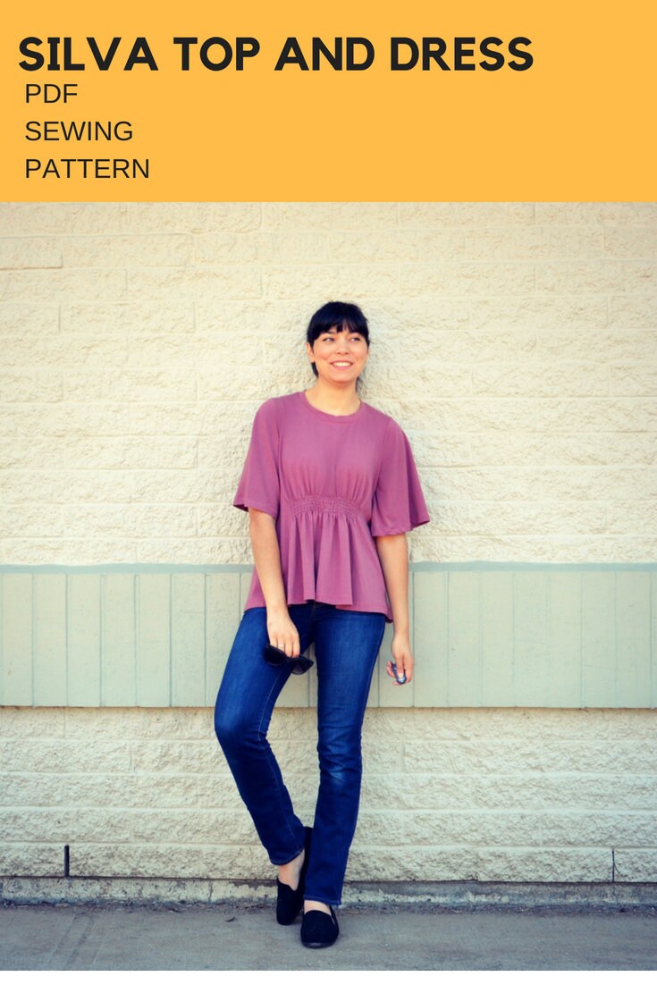 The Silva Top and Dress PDF Sewing Pattern and Tutorial for Women. Knit ...