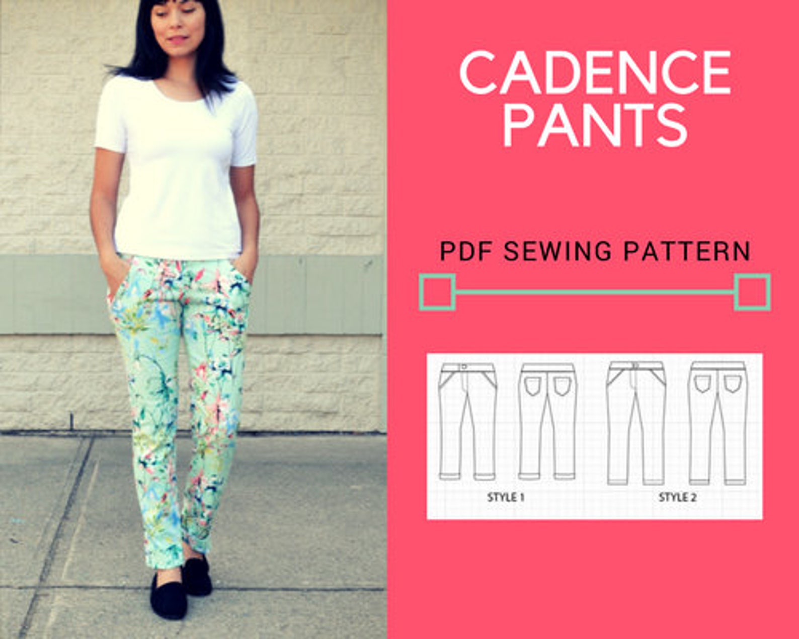Cadence Pants PDF Sewing Pattern and Step by Step Sewing Tutorial ...