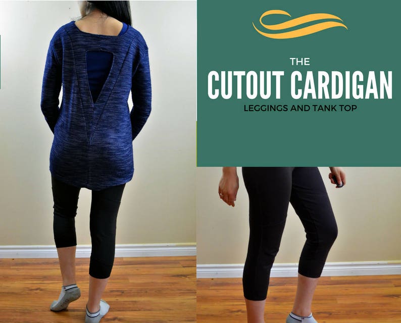 Cutout Cardigan Tank Top and Leggings: Printable PDF Sewing - Etsy
