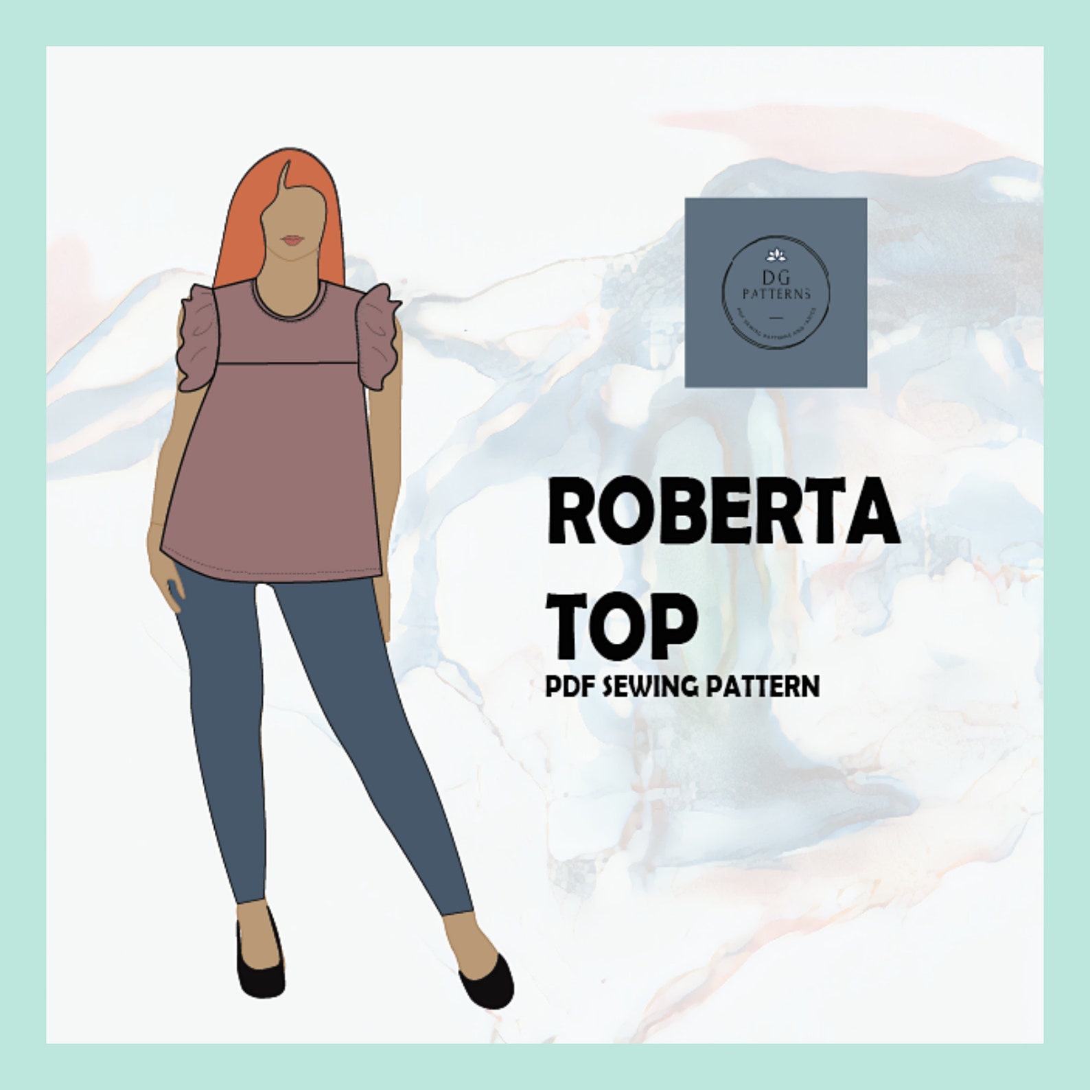 Roberta Top PDF Sewing Pattern and Printable Sewing Tutorial - Etsy