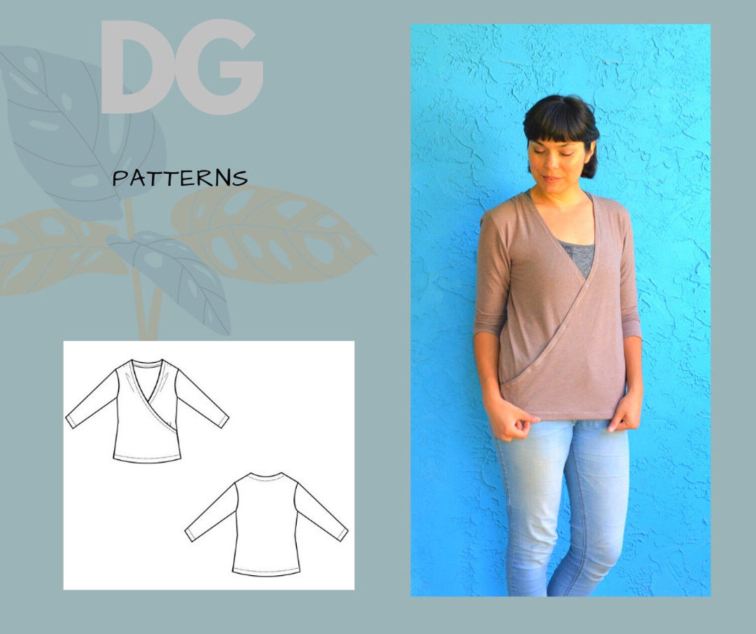 Wrap Top for WOMEN PDF Sewing Pattern and Sewing Tutorial - Etsy