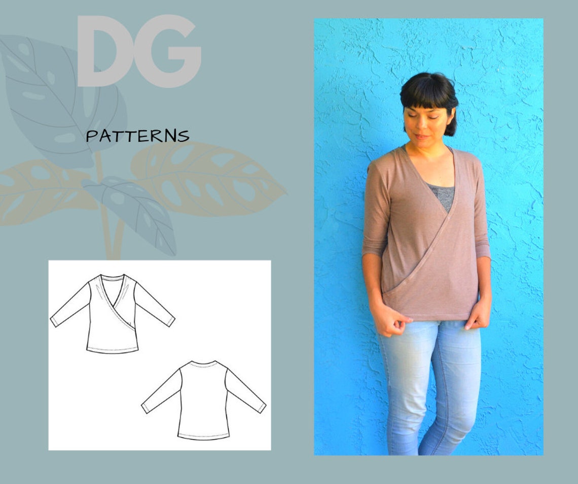 Wrap Top for WOMEN PDF Sewing Pattern and Sewing Tutorial - Etsy