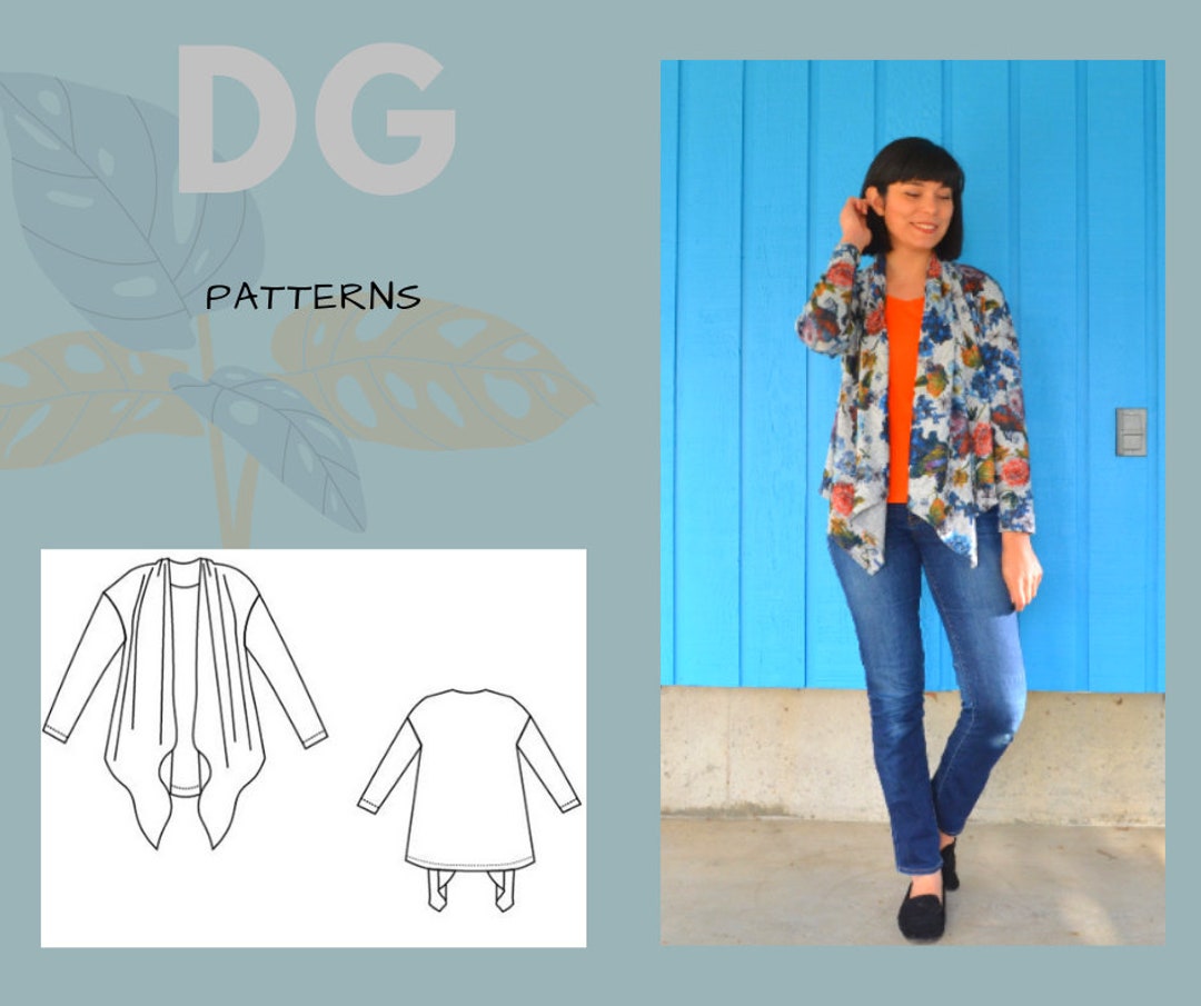 Waterfall Cardigan PDF Sewing Pattern and Tutorial - Etsy Canada