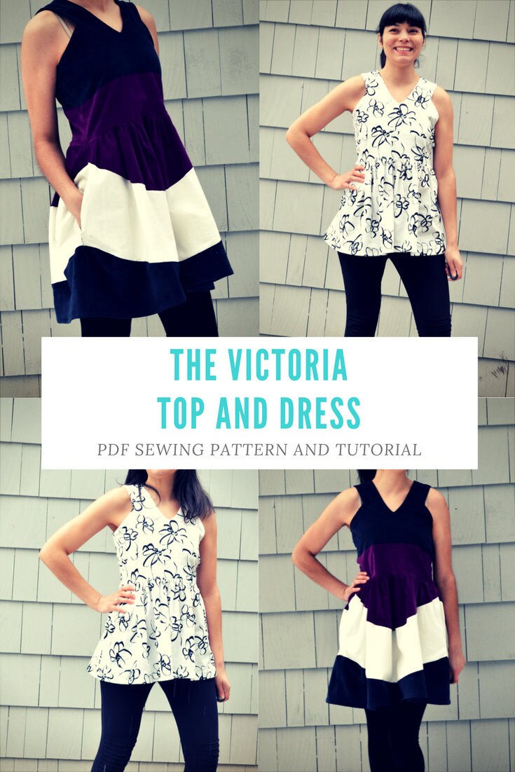 The Victoria Top and Dress Pattern and Tutorial: PDF Printable Sewing ...