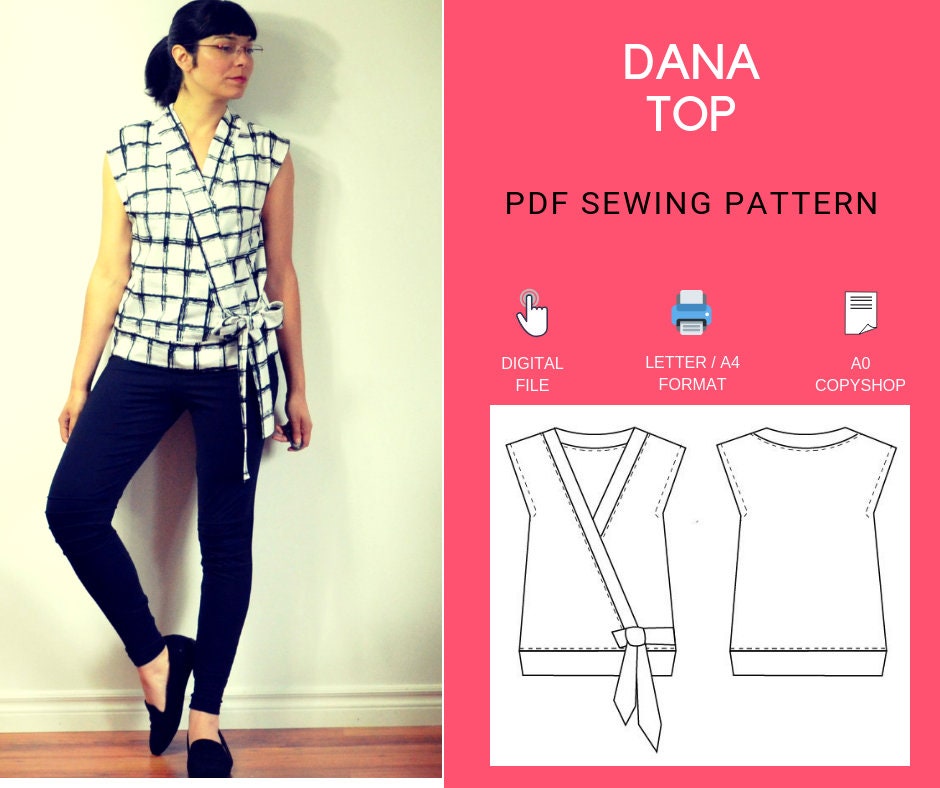 DANA TOP PDF Sewing Pattern and Sewing Tutorial for Women. Woven ...