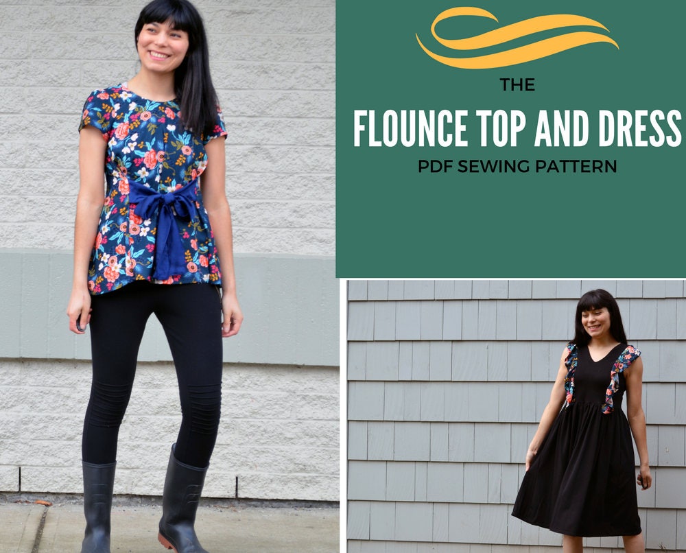 The Flounce Dress and Top PDF Sewing Pattern: the Files Include a Step ...