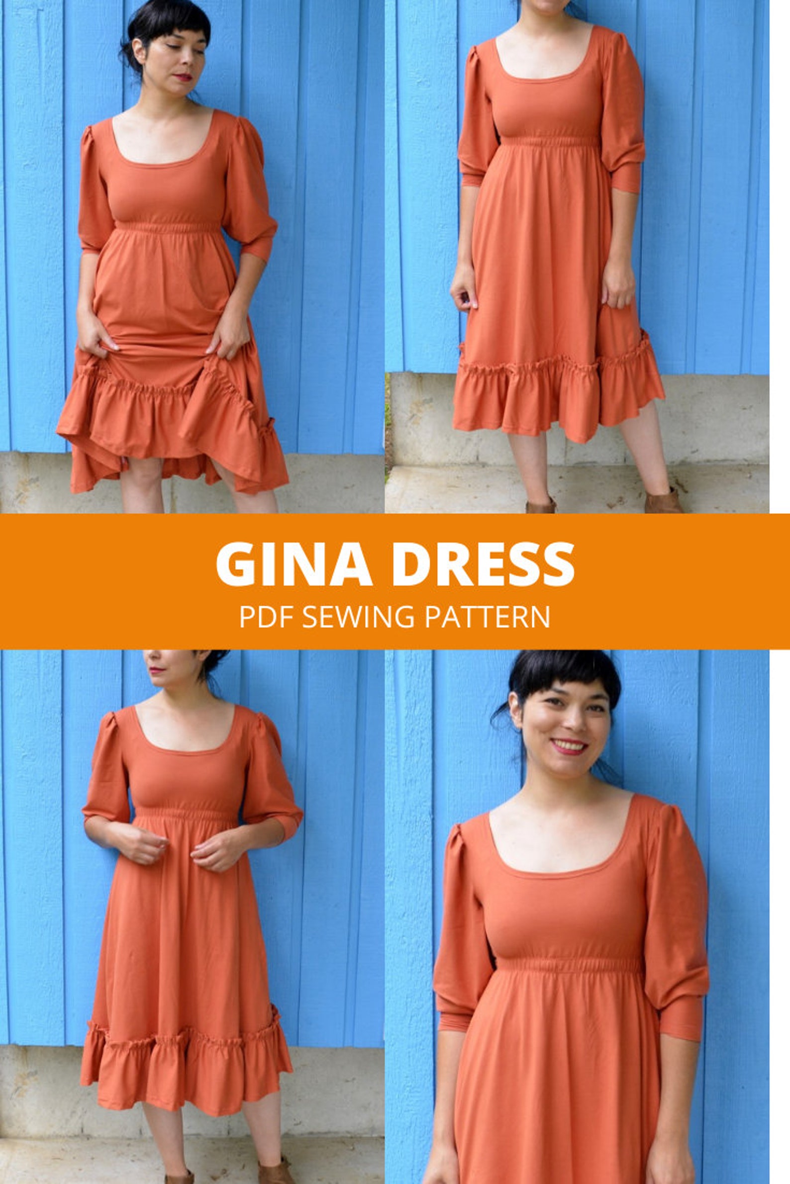 Gina Dress PDF Sewing Pattern and Tutorial | Etsy