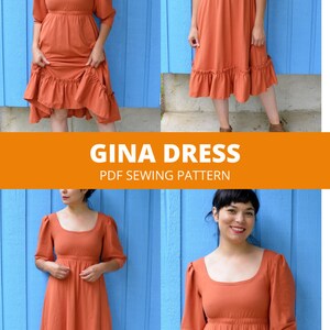 Gina Dress PDF Sewing Pattern and Tutorial - Etsy