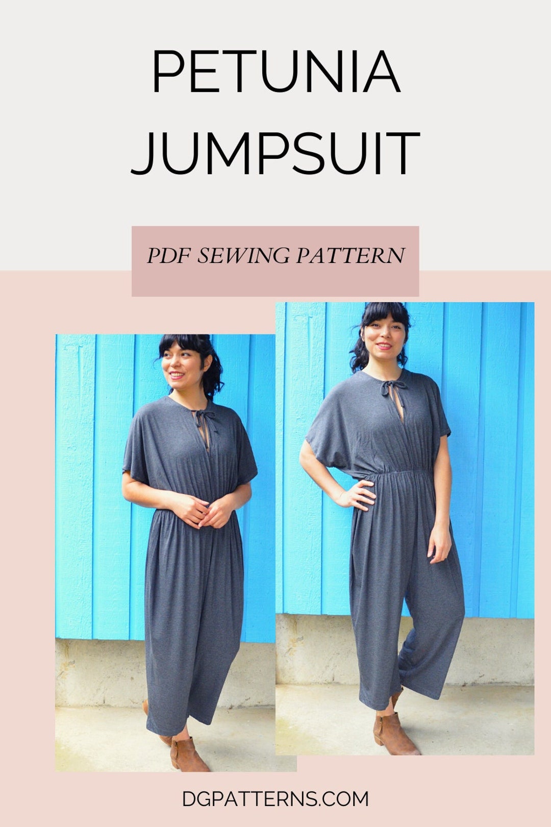 Petunia Jumpsuit for WOMEN PDF Sewing Pattern and Sewing Tutorial - Etsy