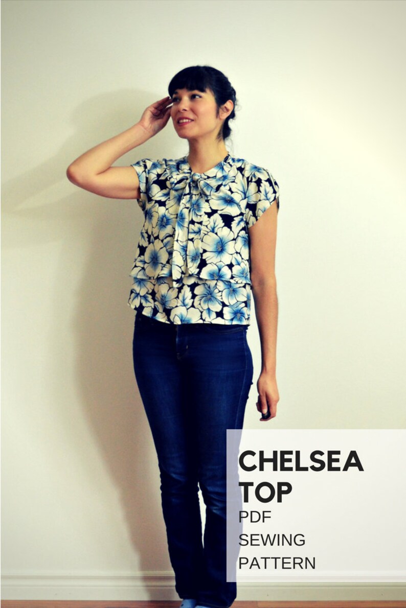 The Chelsea Top PDF sewing pattern and sewing tutorial | Etsy