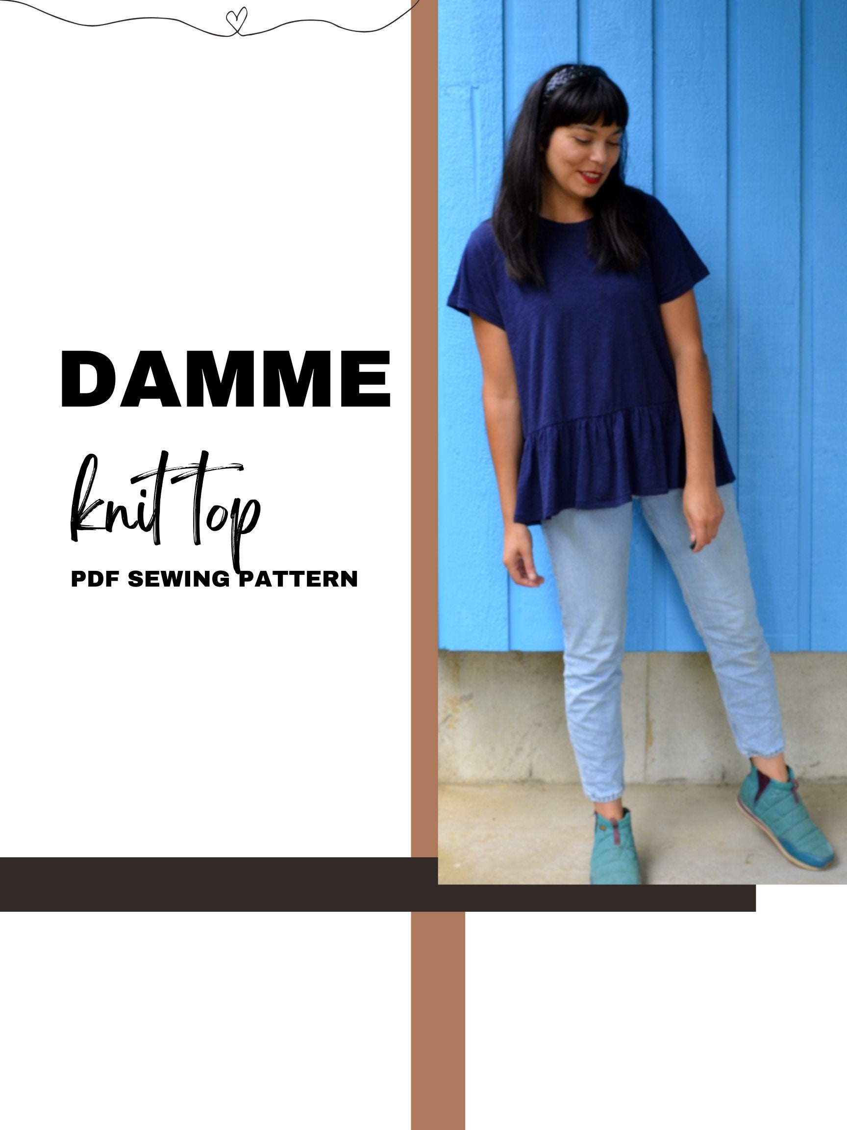 The Damme Knit Top PDF Sewing Pattern - Etsy Canada