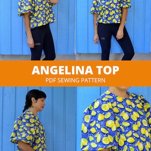 Angelina Top PDF Sewing Pattern and Printable Sewing Tutorial for Women ...