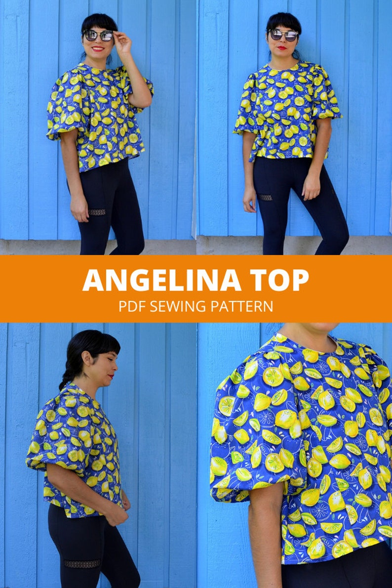 Angelina Top PDF Sewing Pattern and Printable Sewing Tutorial - Etsy