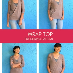 Wrap Top for WOMEN PDF Sewing Pattern and Sewing Tutorial - Etsy