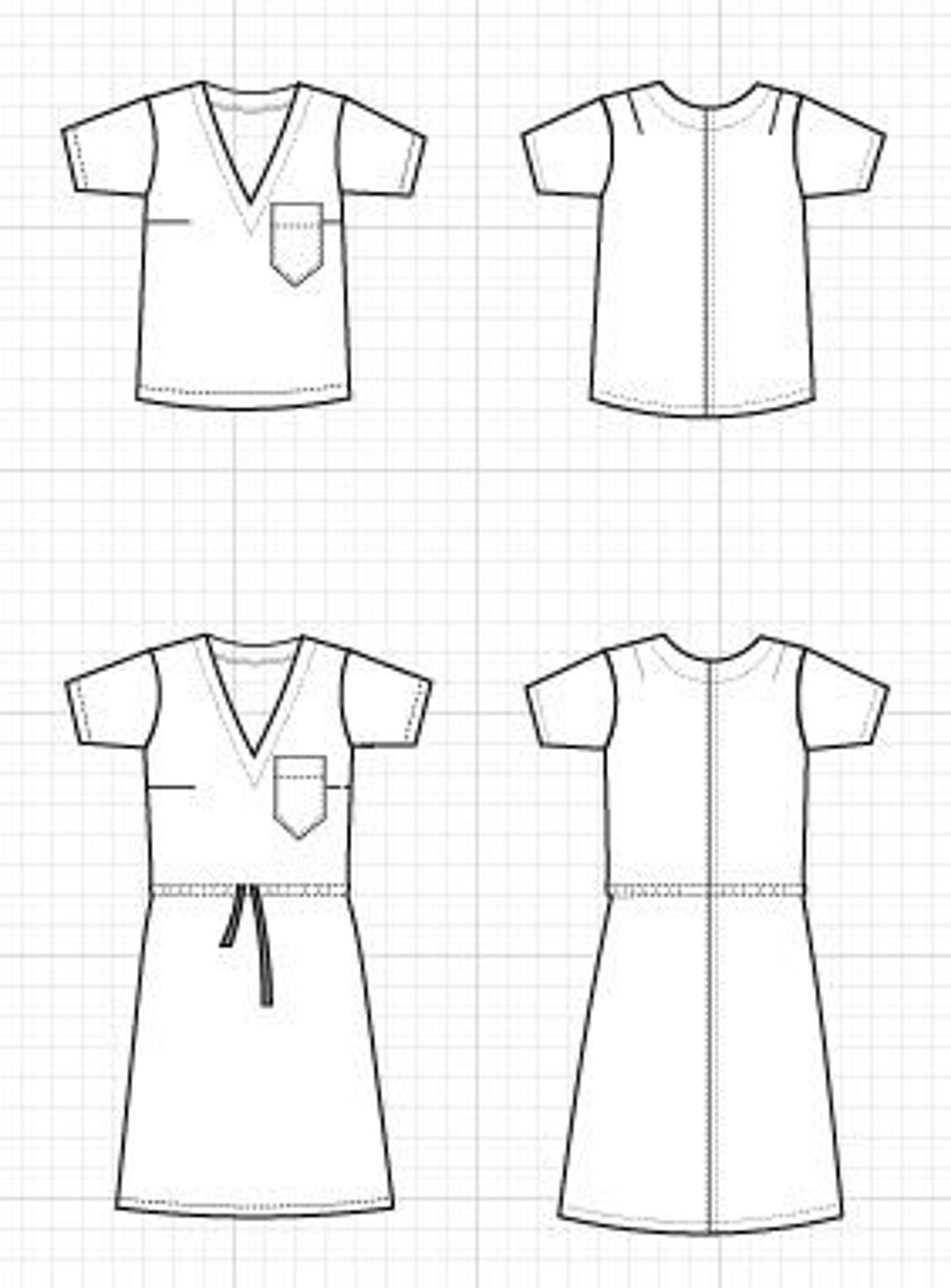 Cora Top and Dress PDF Sewing Pattern and Printable Sewing - Etsy