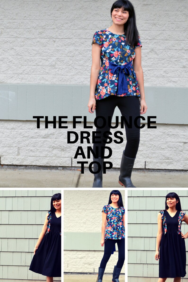 The Flounce Dress and Top PDF Sewing Pattern: the Files Include a Step ...