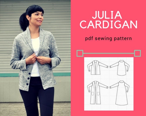Julia Cardigan PDF sewing pattern and Sewing tutorial for | Etsy