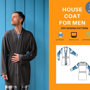 House Coat for Men PDF Sewing Pattern and Sewing Tutorial - Etsy