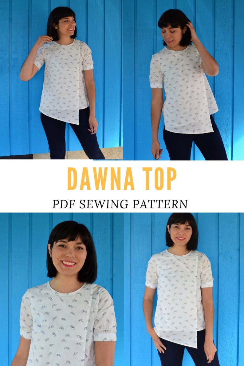 Dawna Top PDF sewing pattern and printable sewing tutorial | Etsy