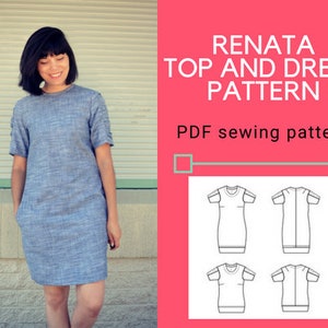 Renata Top and Dress PDF Sewing Pattern and Tutorial - Etsy
