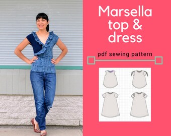 Crossover Top PDF Sewing Pattern and Printable Tutorial | Etsy
