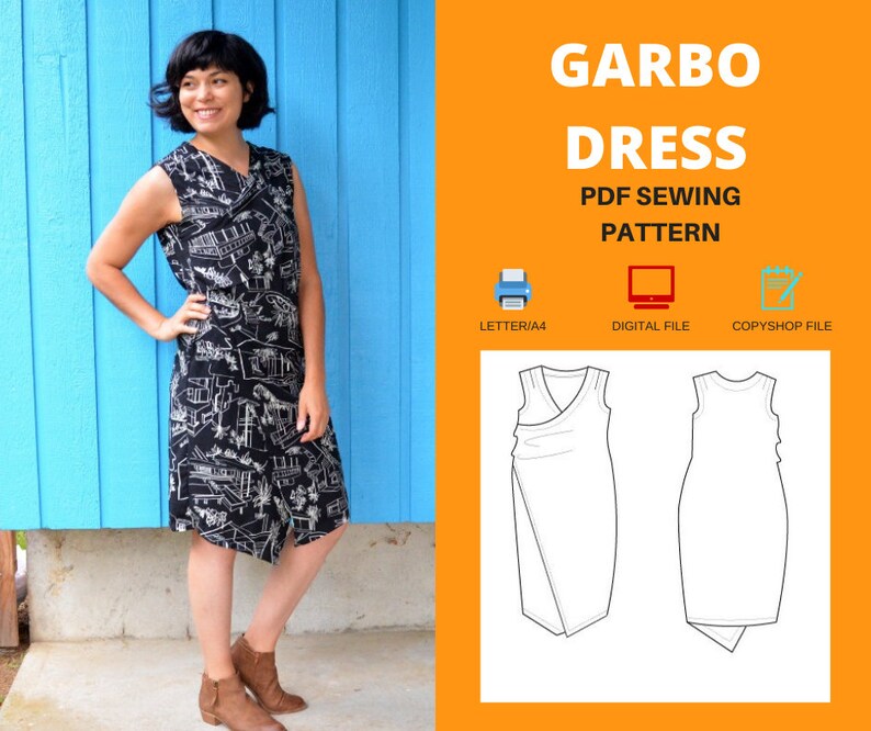 Garbo Dress for WOMEN PDF Sewing Pattern and Sewing Tutorial - Etsy