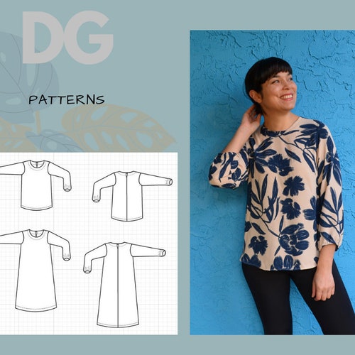 Natalie Top PDF Sewing Pattern | Etsy
