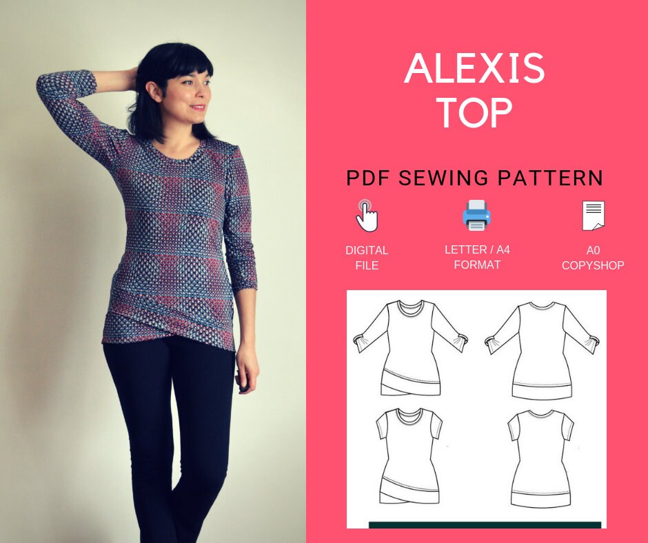 Alexis Top PDF sewing pattern and Sewing tutorial | Etsy