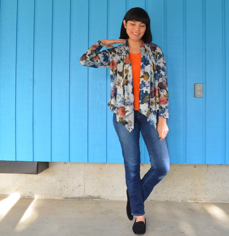 Waterfall Cardigan PDF Sewing Pattern and Tutorial | Etsy Canada