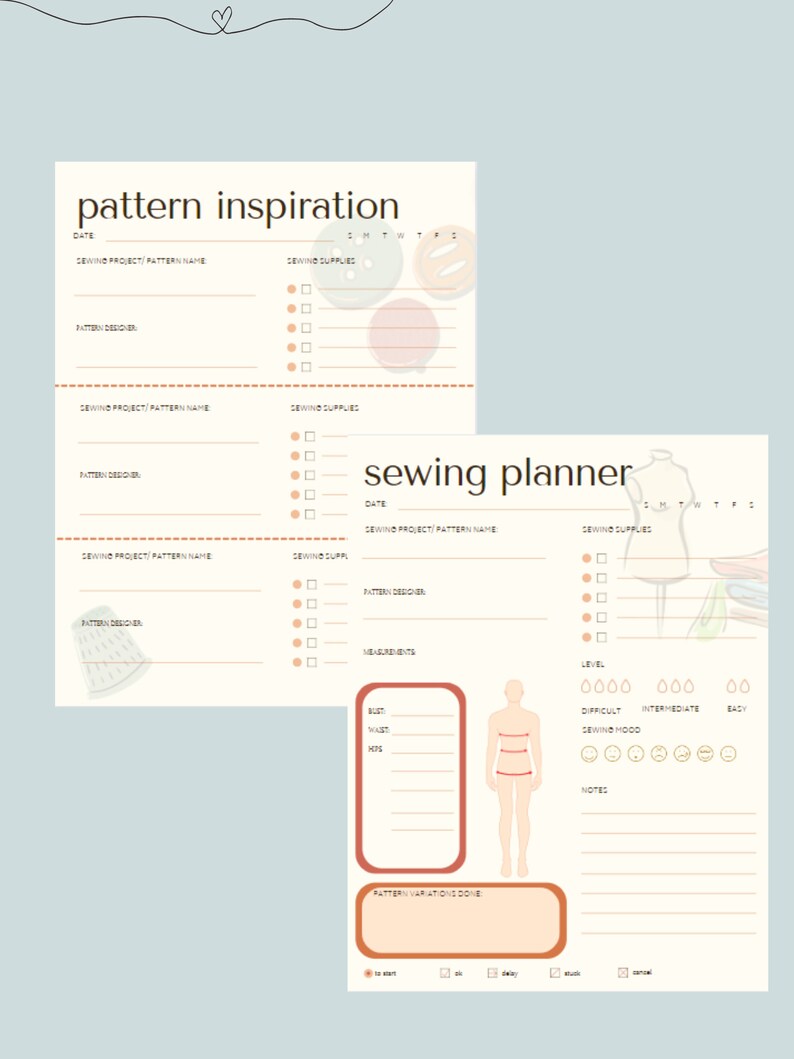 Sewing Planner PDF Printable Planner at Home - Etsy Canada