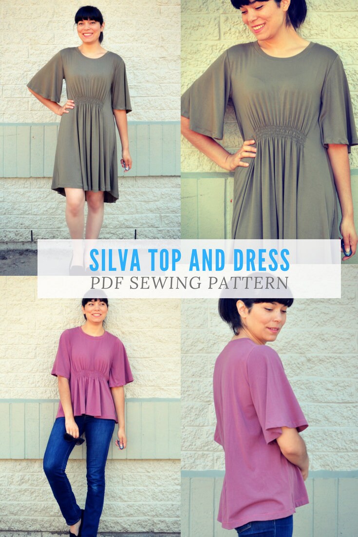 The Silva Top and Dress PDF Sewing Pattern and Tutorial for Women. Knit ...