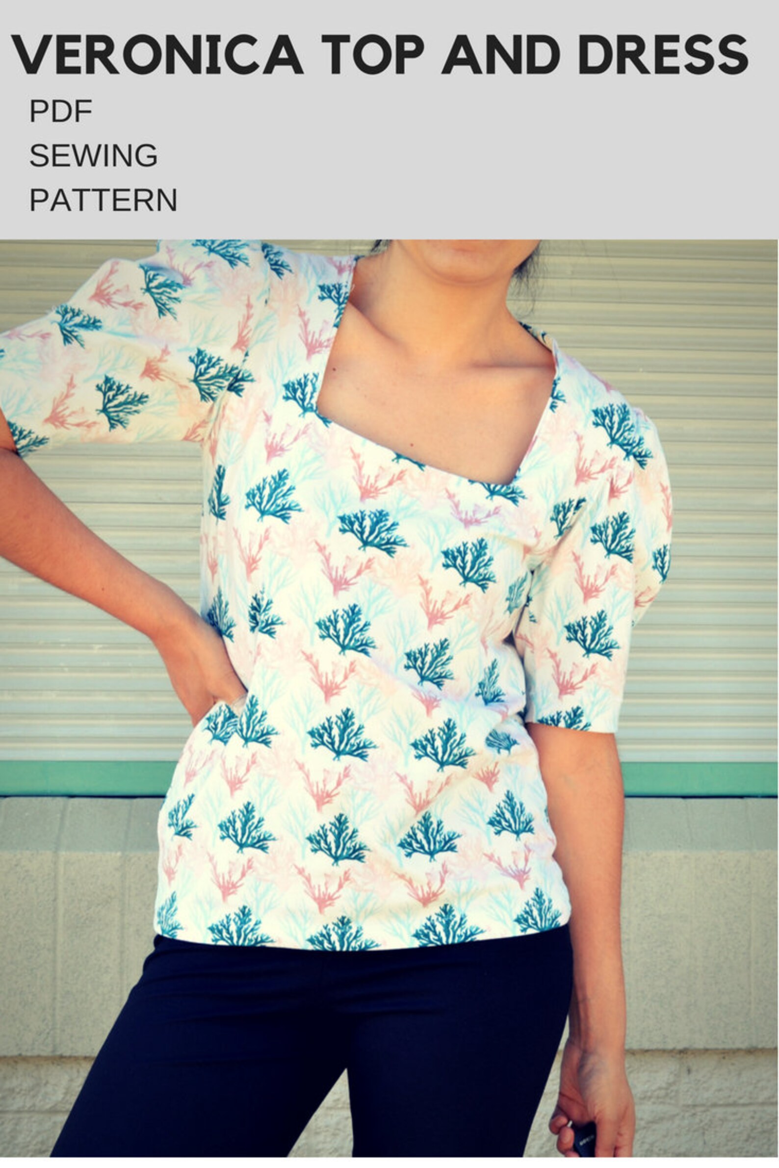 The Veronica Top and Dress PDF Sewing Pattern and Step by Step - Etsy ...