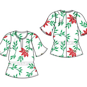 Emily TOP PDF Sewing Pattern and Sewing Tutorial - Etsy