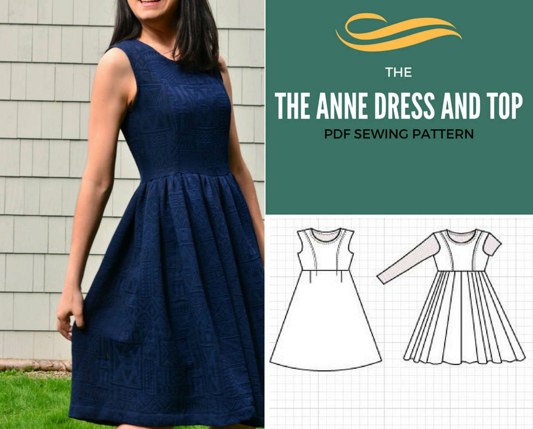 Anne Dress and Top PDF Printable Sewing Pattern and Tutorial Sizes From ...