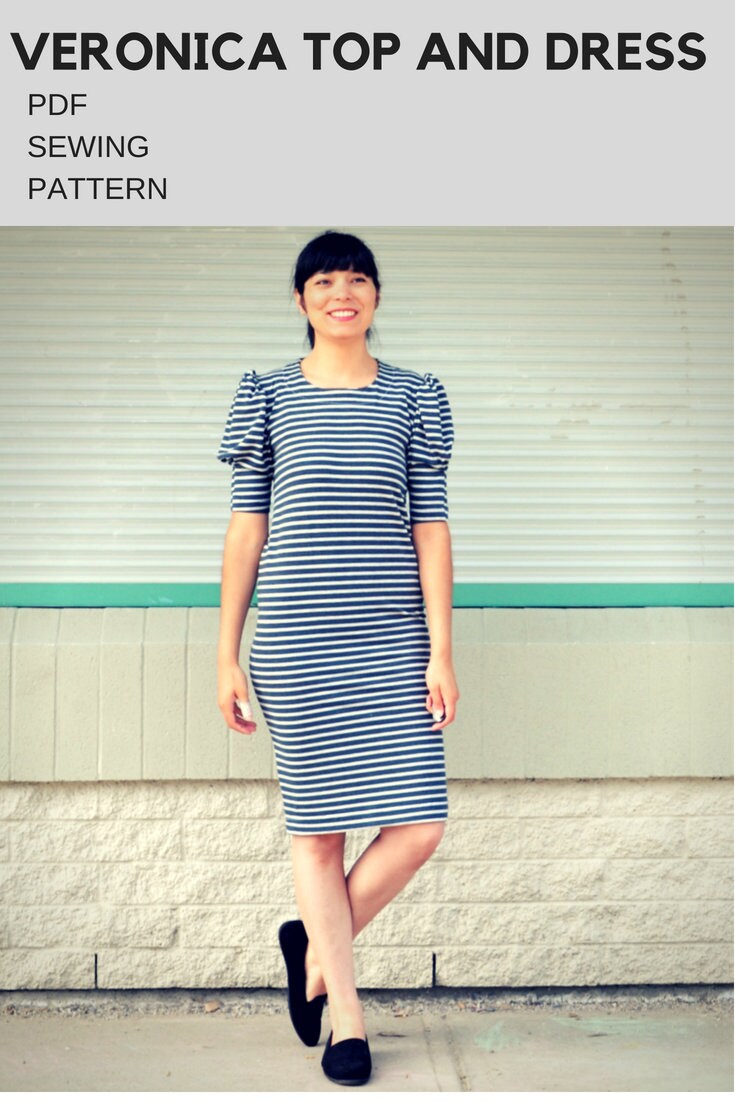 The Veronica Top and Dress PDF Sewing Pattern and Step by Step Sewing ...