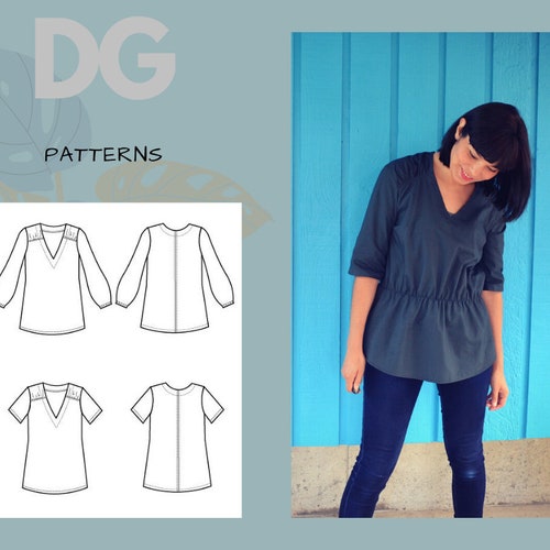 Crossover Top PDF Sewing Pattern and Printable Tutorial - Etsy