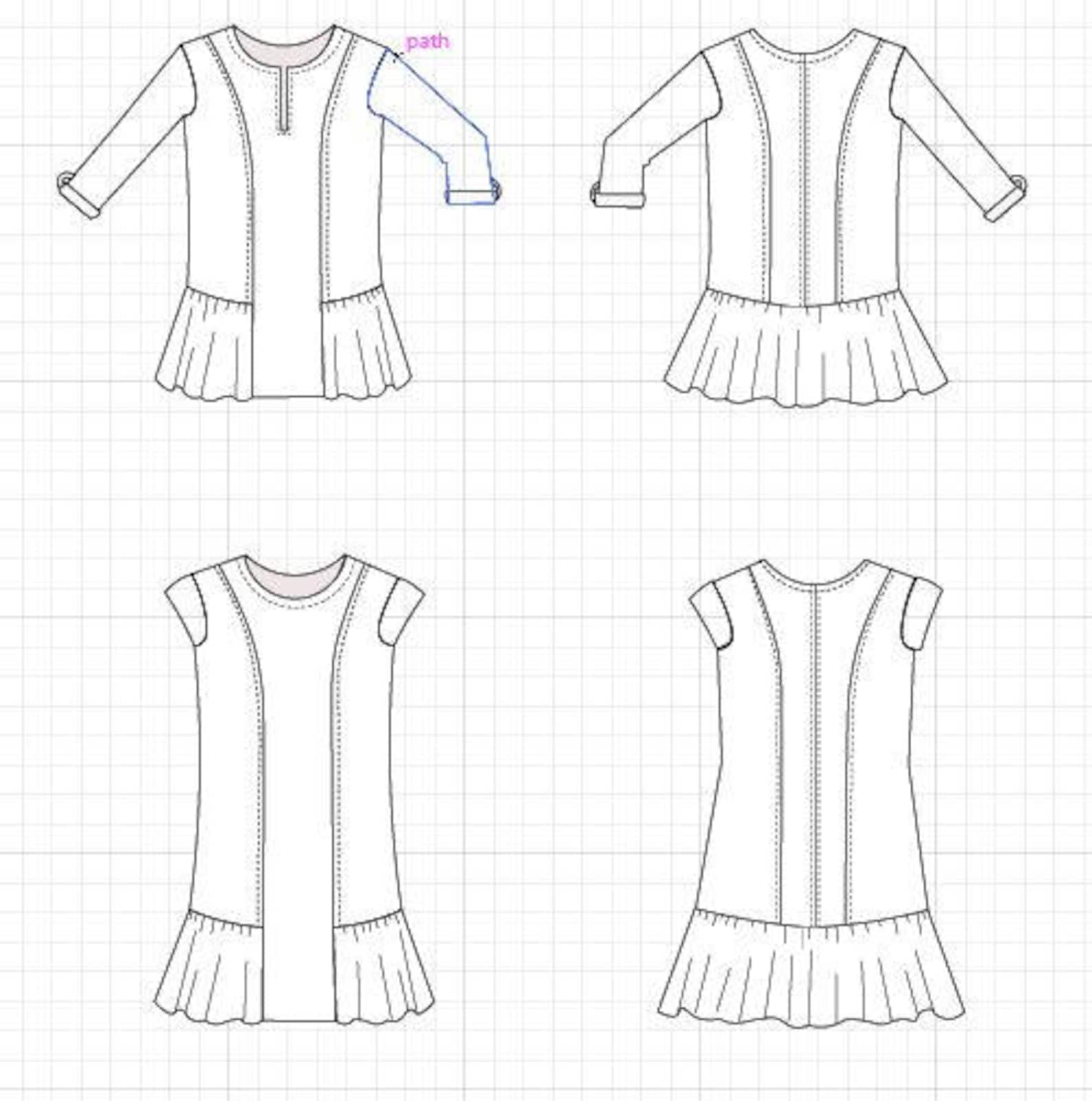 The Luise Tunic and Dress PDF Printable Sewing Pattern and Step by Step ...