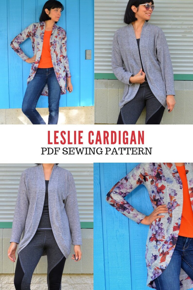 Leslie Cardigan PDF Sewing Pattern - Etsy