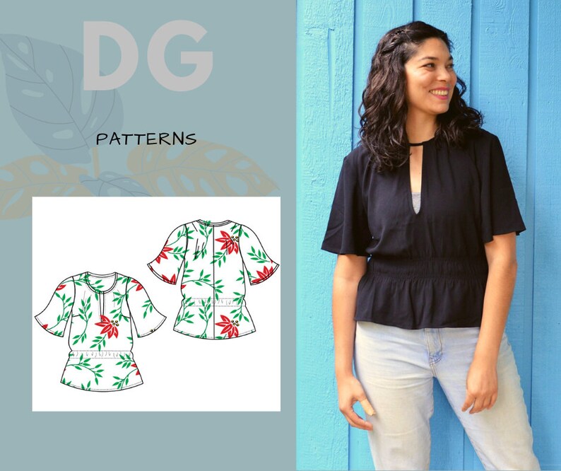 Emily TOP PDF Sewing Pattern and Sewing Tutorial | Etsy