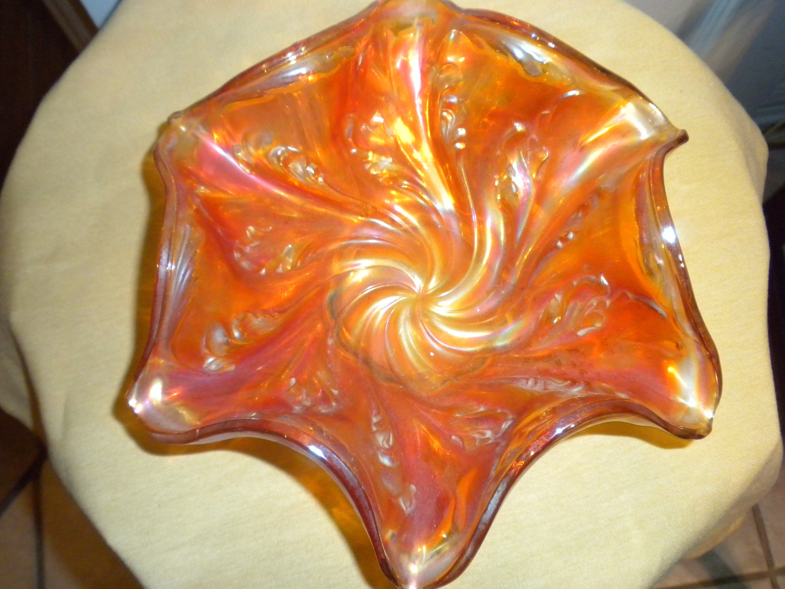Marigold Carnival Glass Candy Dish/bowl - Etsy